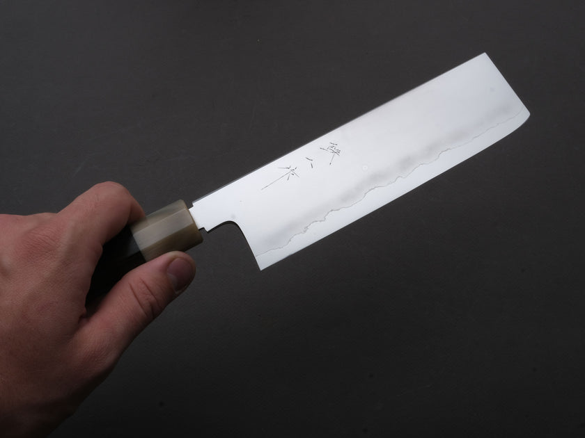 Tetsujin - Ukiba - Silver #3 - Nakiri - 180mm - Taihei Makassar Ebony ...